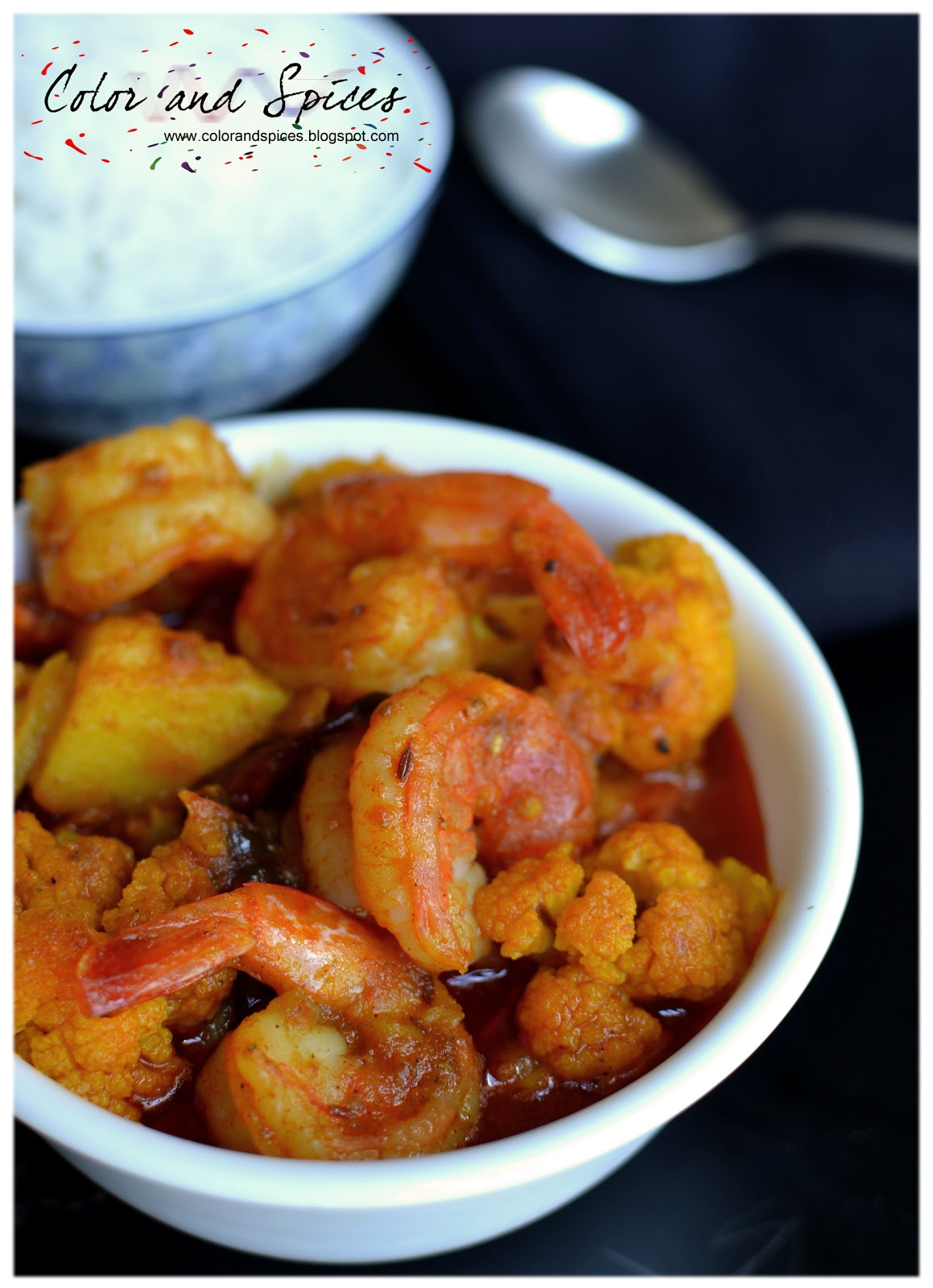 Color and Spices: Chingri-phoolkopi~Cauliflower with shrimps