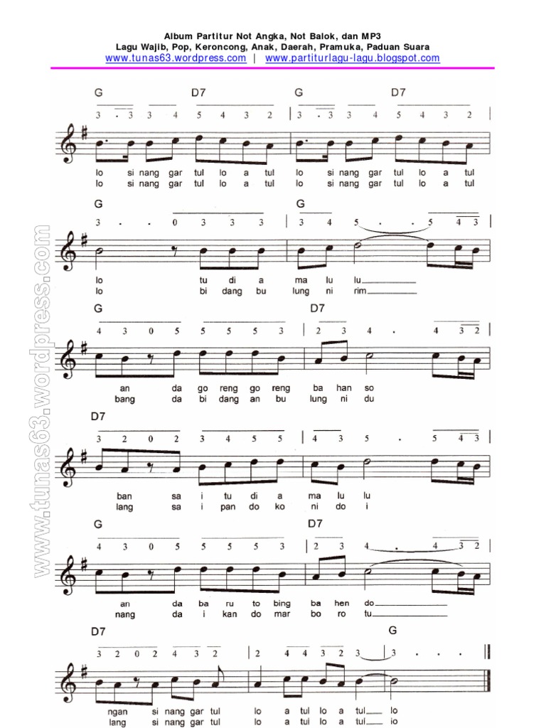 partitur lagu daerah - wood scribd indo