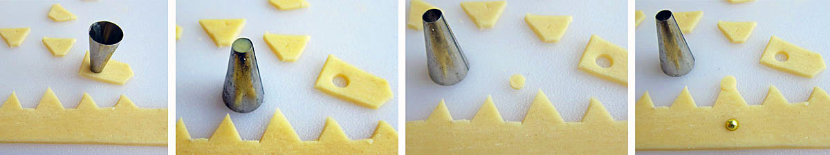 Pastry Crowns filled with Cheesecake Mousse and Glazed Banana Bits