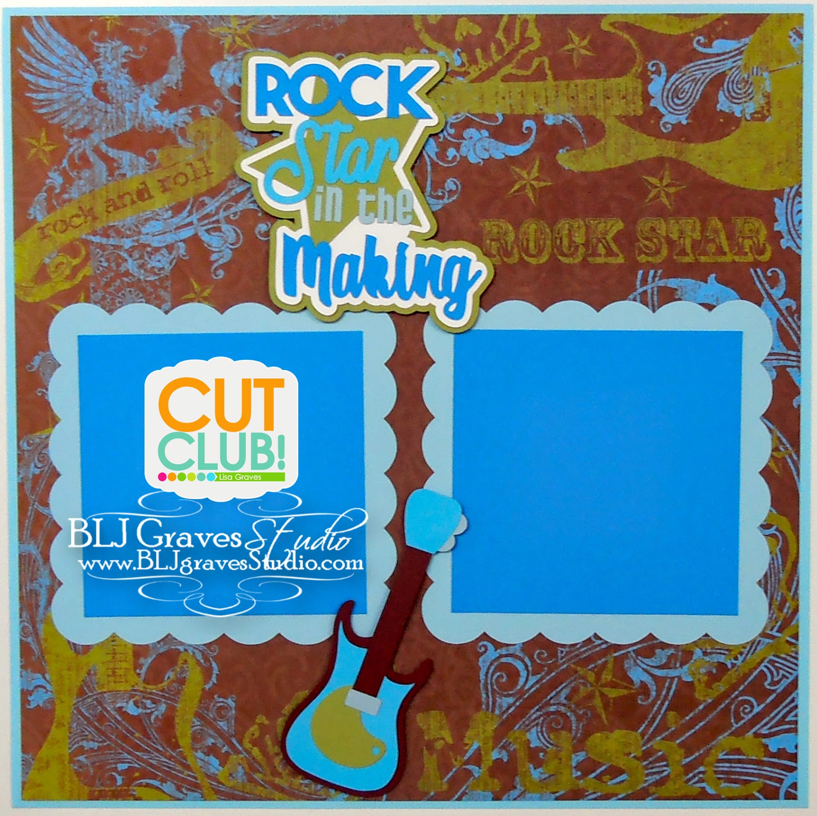 SVGCutClub: Rock Star Scrapbook Layout