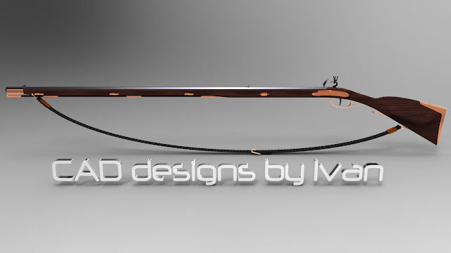 CAD designs by Ivan: Flintlock long rifle 3D model (free CAD download file)