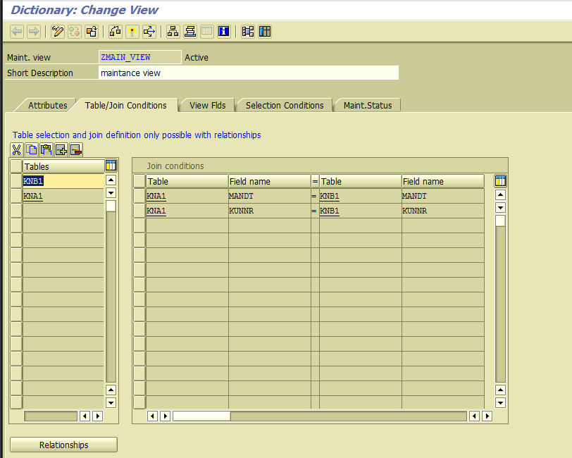 SAP Technical: Create a Maintenance view in ABAP
