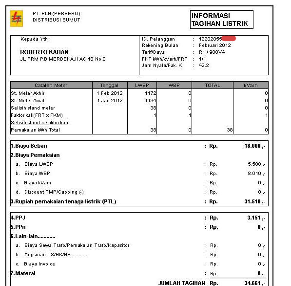 Cek biaya tagihan rekening listrik secara online - Roberto Kaban Blogs