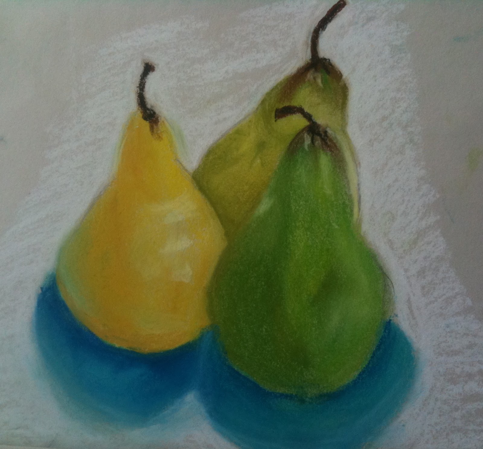 Julie Douglas, Notes from The Atelier: Pears -Colour pencil and chalk ...
