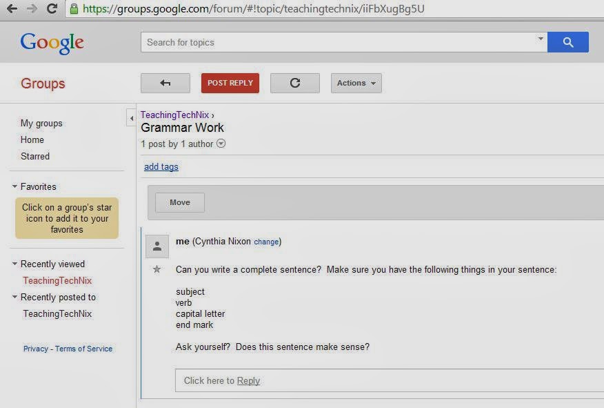 TeachingTechNix: Google Groups 101