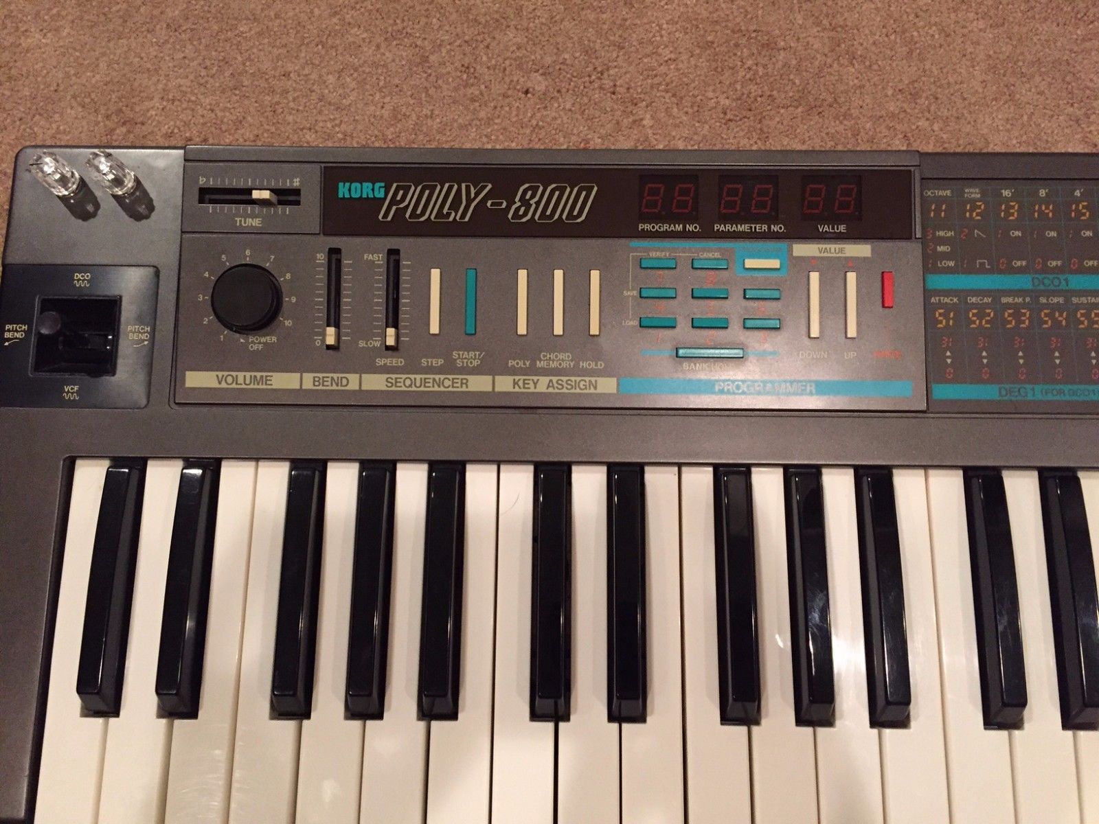 MATRIXSYNTH: Korg Poly-800 synth w/ Moog Slayer Mod SN 037678 w ...