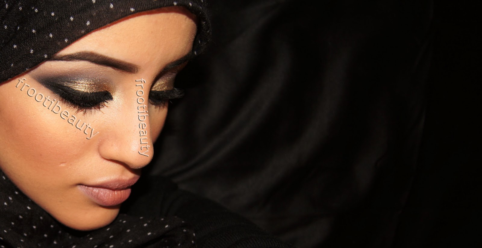 SAFIYAH TASNEEM : FFF: Gold-Black Arabic/Khaleeji style makeup look