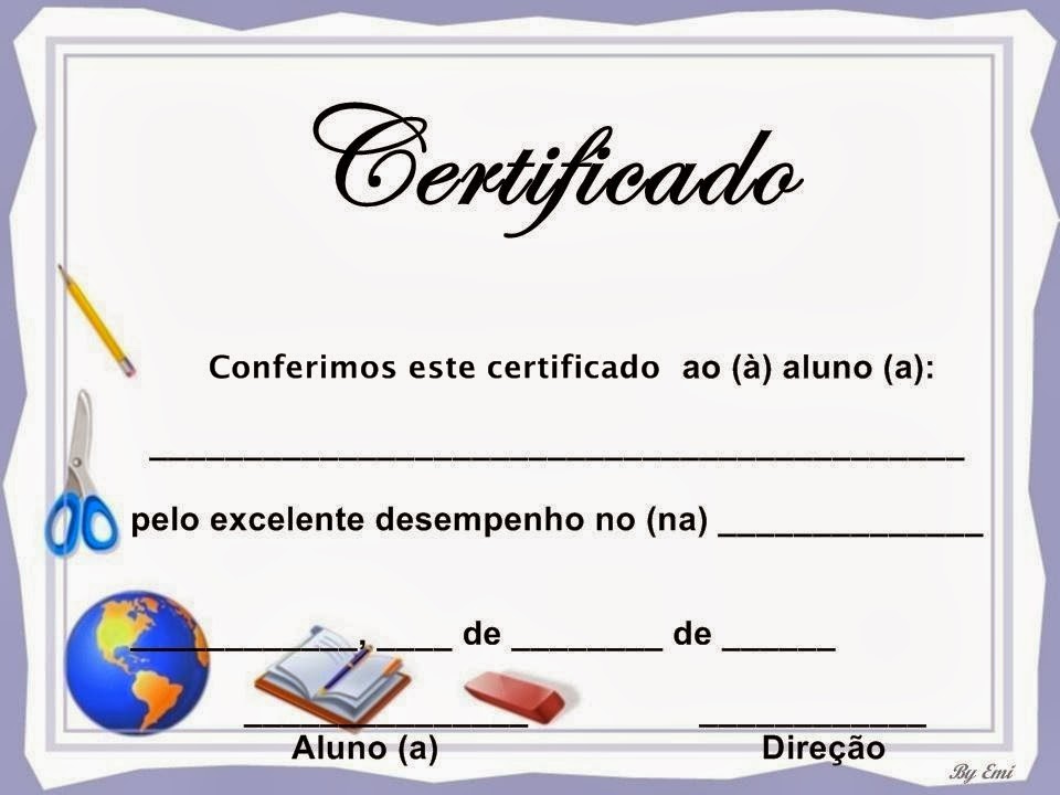 Modelos de diploma infantil para imprimir