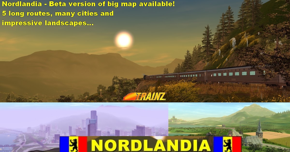 Trainz Dels World : NORDLANDIA-Big map / free routes for Trainz (TANE)