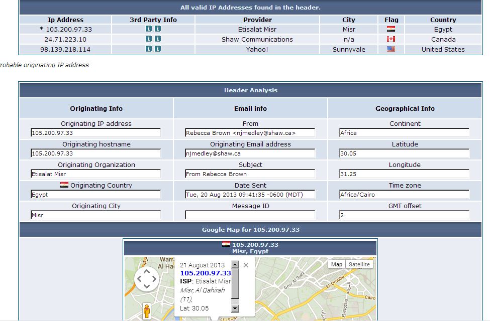 Shariyaz's Information Security Blog: Cyber Crime Investigation - Email ...