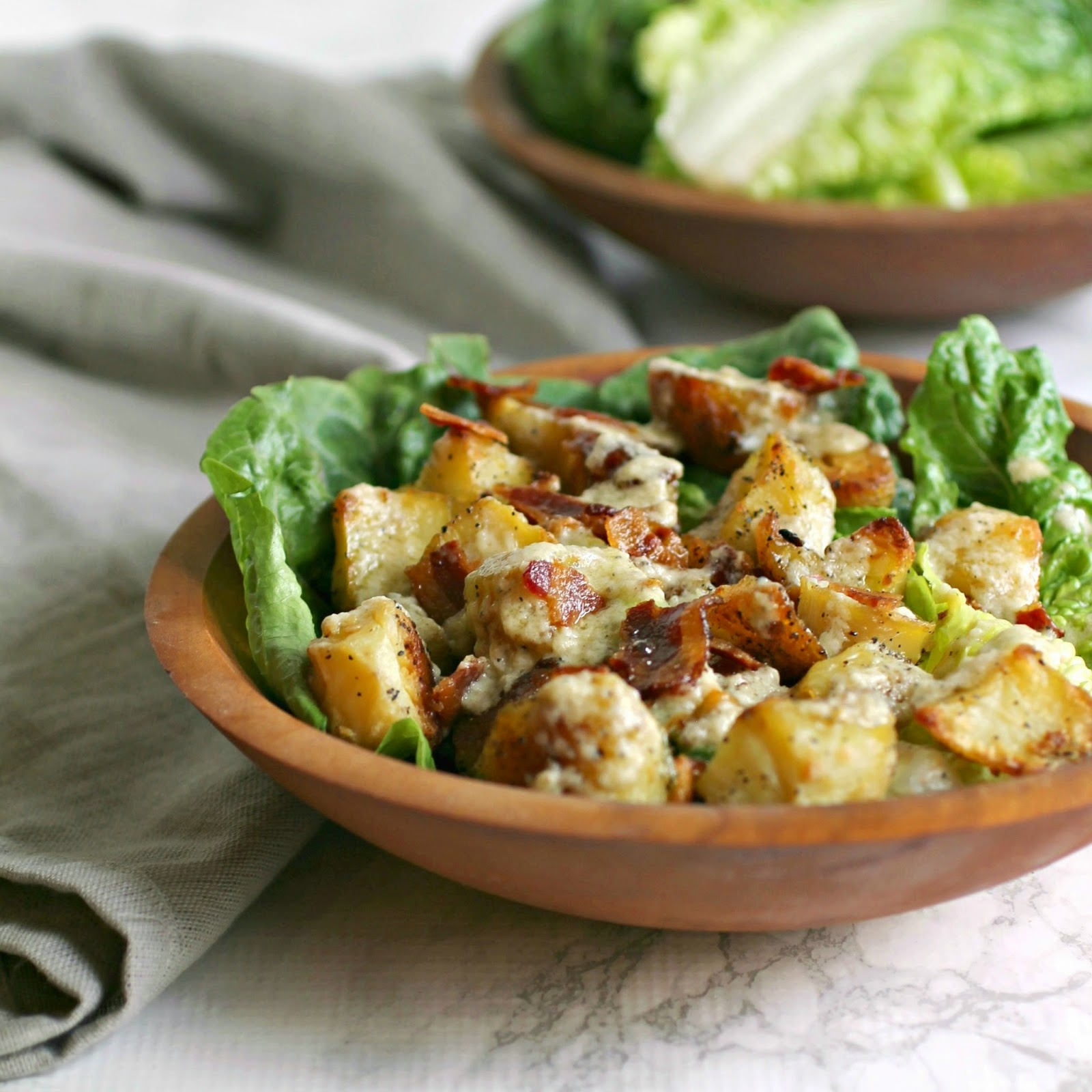 Hungry Couple: Roasted Potato and Bacon Caesar Salad