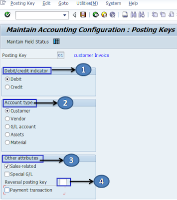 SAP FICO Central: Define Posting Keys in SAP FICO | Account type SAP