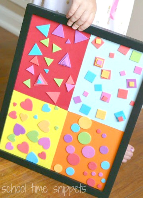 Shapes Sticker Collage for Preschoolers | School Time Snippets