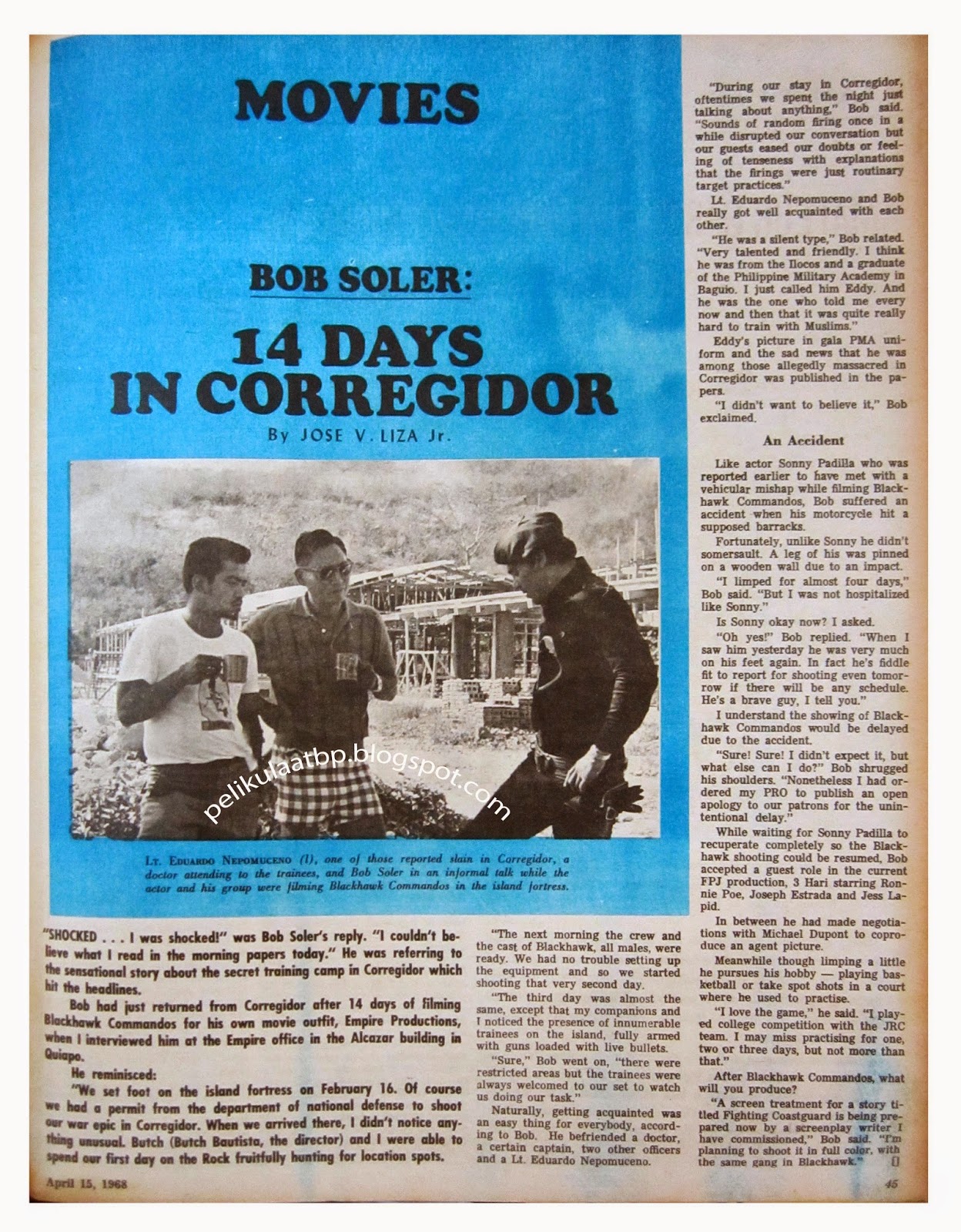 PELIKULA, ATBP.: BOB SOLER: 14 DAY IN CORREGIDOR (The Weekly Nation ...