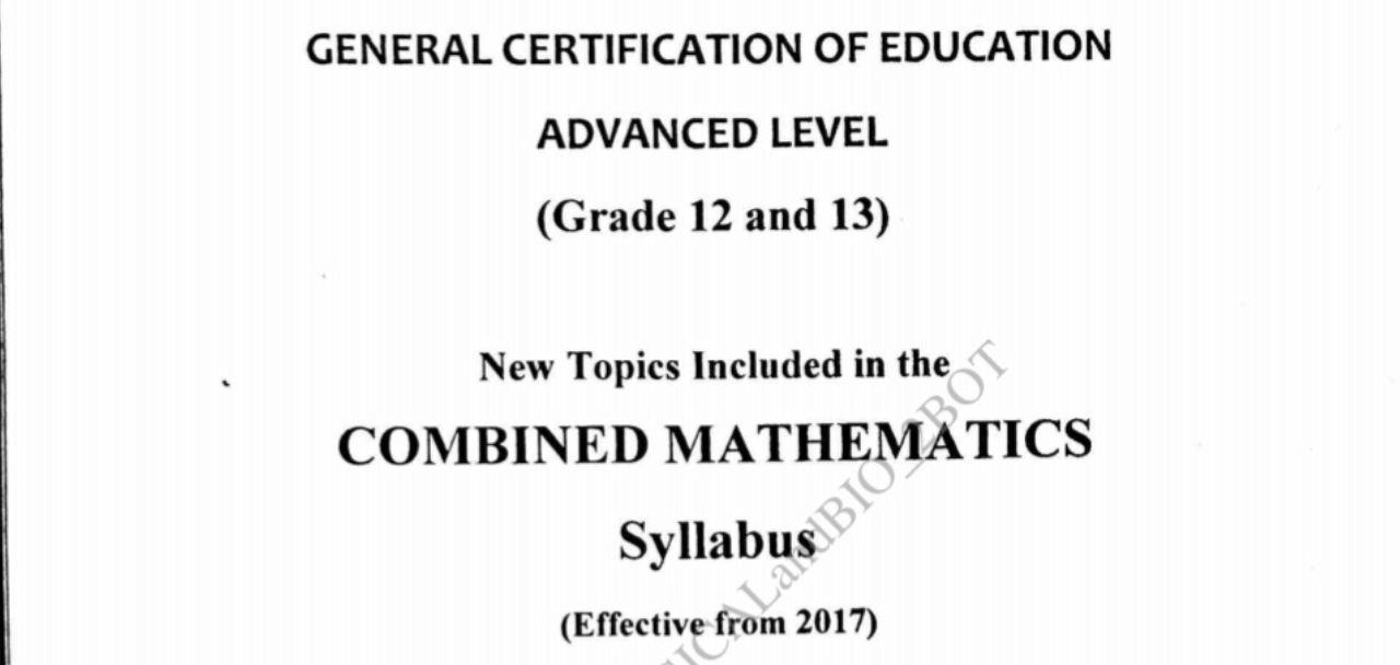 NEW UPDATE _ COMBINED MATHS