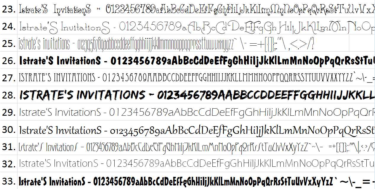 Invitaţii de nuntă / botez: Fonturi