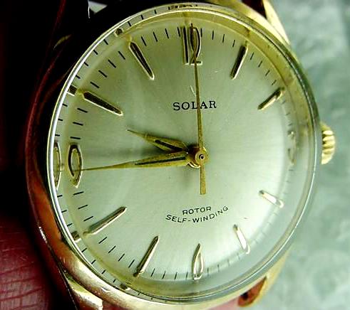 wristwatch: AUTHENTIC VINTAGE GOLD TOP ROLEX SOLAR GENTS WRISTWATCH