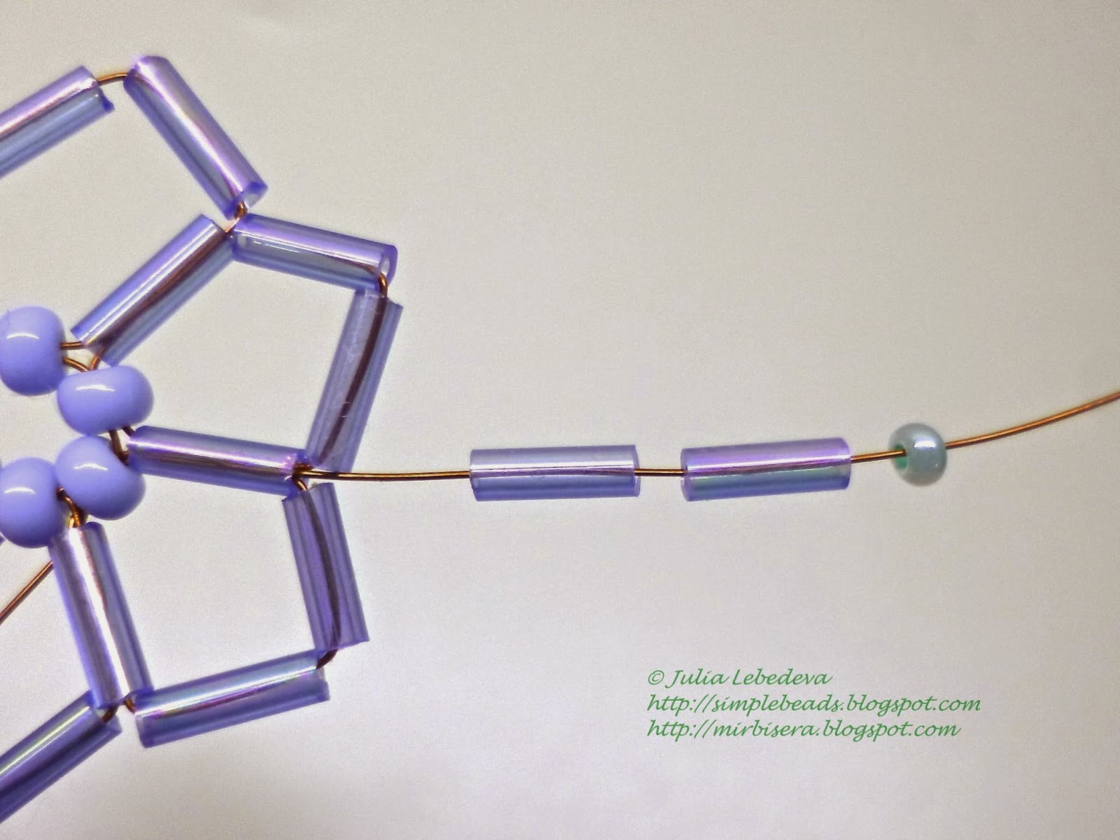 Beading for the very beginners: Snowflake of bugles