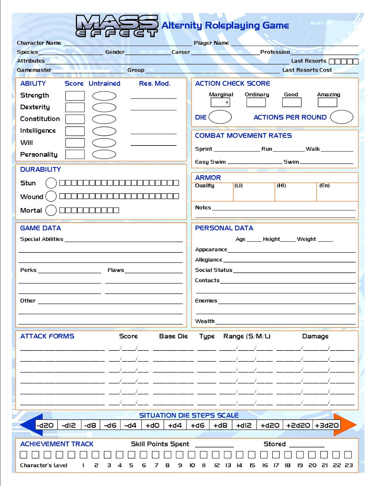 TheFairlyUnkempt: Mass Effect - Alternity Rulebook: Update 1