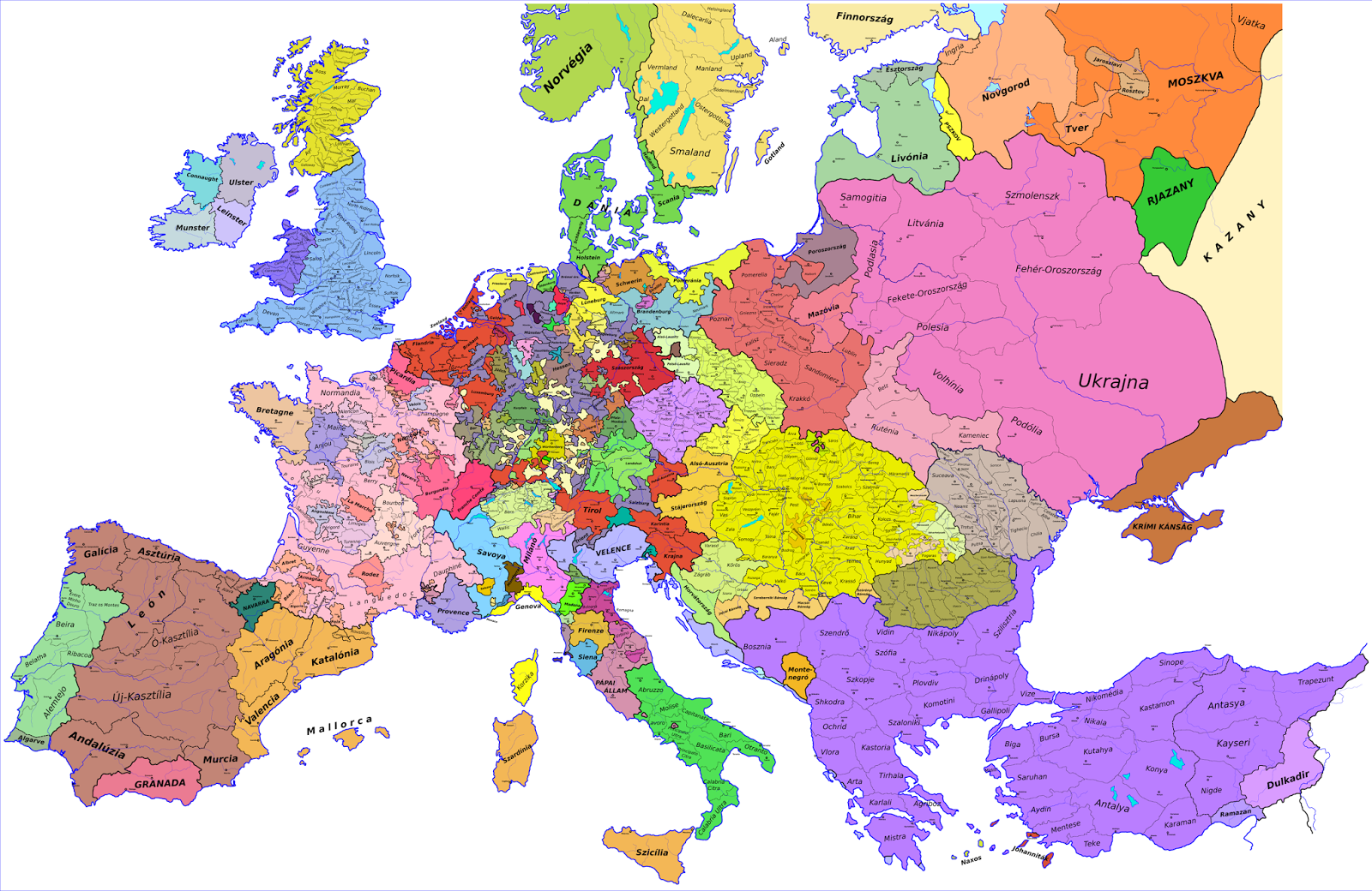 Europs 1490 | Historical maps, Map, Old world maps