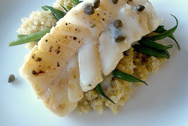 Mia's Domain: Pan-Seared Fish with Dill Capers Bechamel