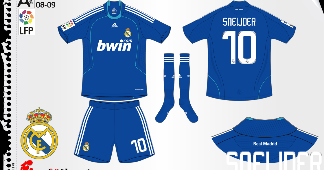 Kit Design, by eroj: 2008-09 Real Madrid (Home, Away e Third)