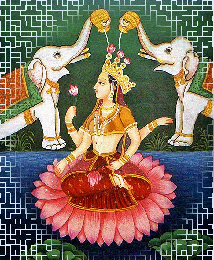 The lotus Goddess Kamla, giver of wealth, money & happiness