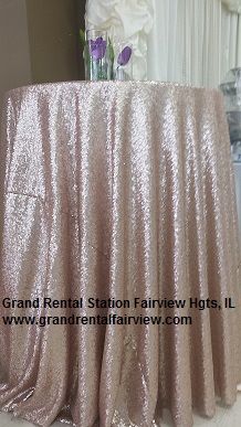 Grand Rental Station Fairview Heights IL: Blush Sequin Pedestal Table ...