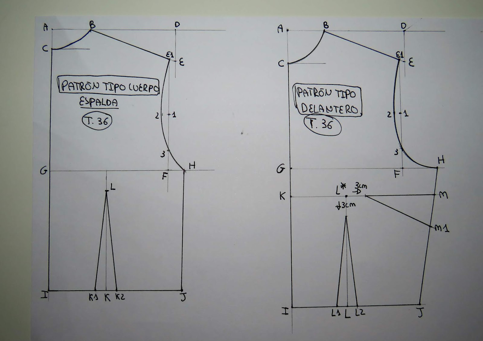 Cómo hacer el patrón base del delantero (tutorial) - Alejandra Colomera ...