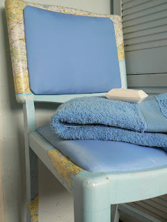 Rehash Interiors: Decoupage Map Chairs.