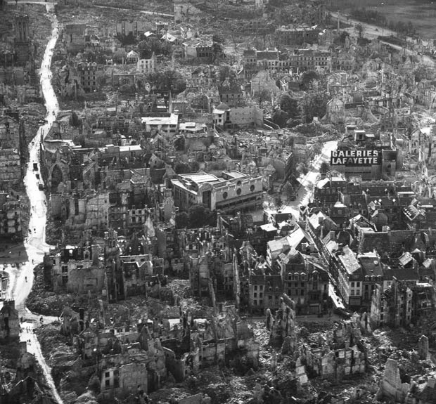 Historical Photos: WW2 Destruction: Caen & Saint-Lô France, Cologne Germany