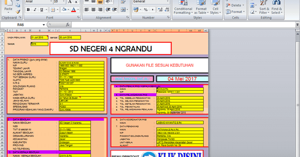 Download Contoh Aplikasi PKG Format Microsoft Excel - 3 foldersoal