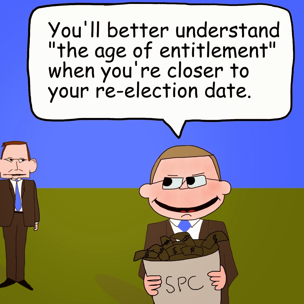 laberal: Denis Napthine bails out SPC. Cartoon.