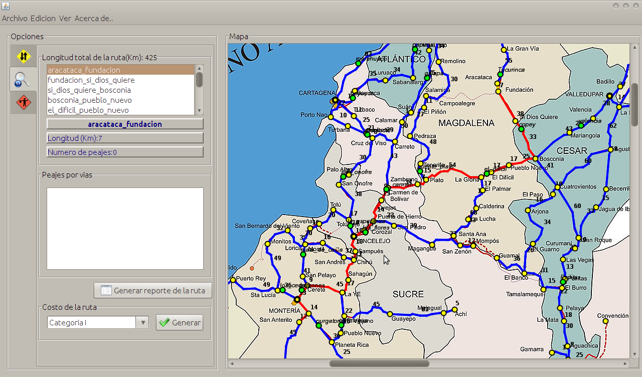 Usando java: Aplicacion de mapas, usando grafos y Dijkstra