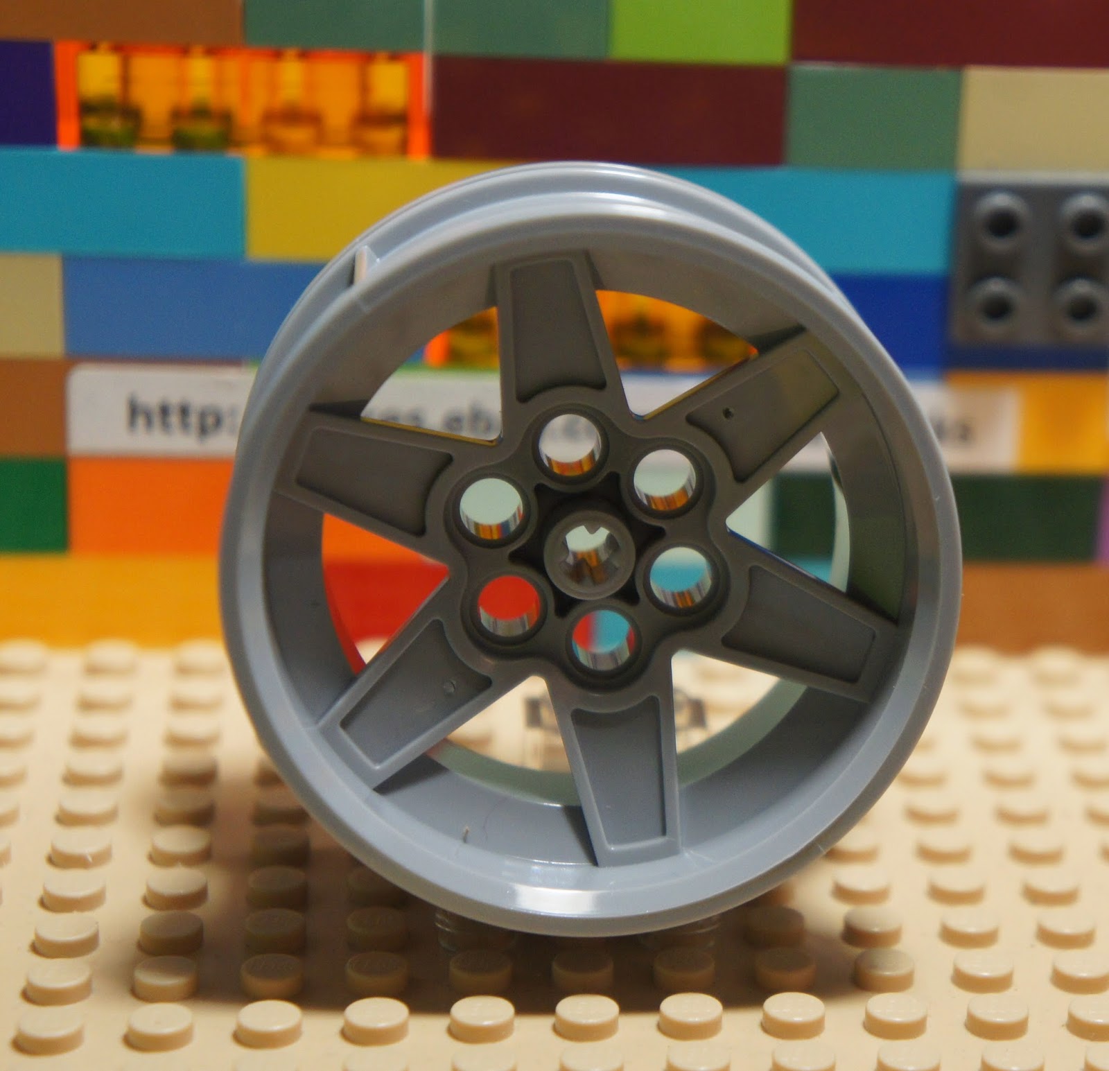 LEGO 6065490 Medium Gray RIM 56x34 w/ 6 Holes For Snap Ø4,85 w/ Cross ...