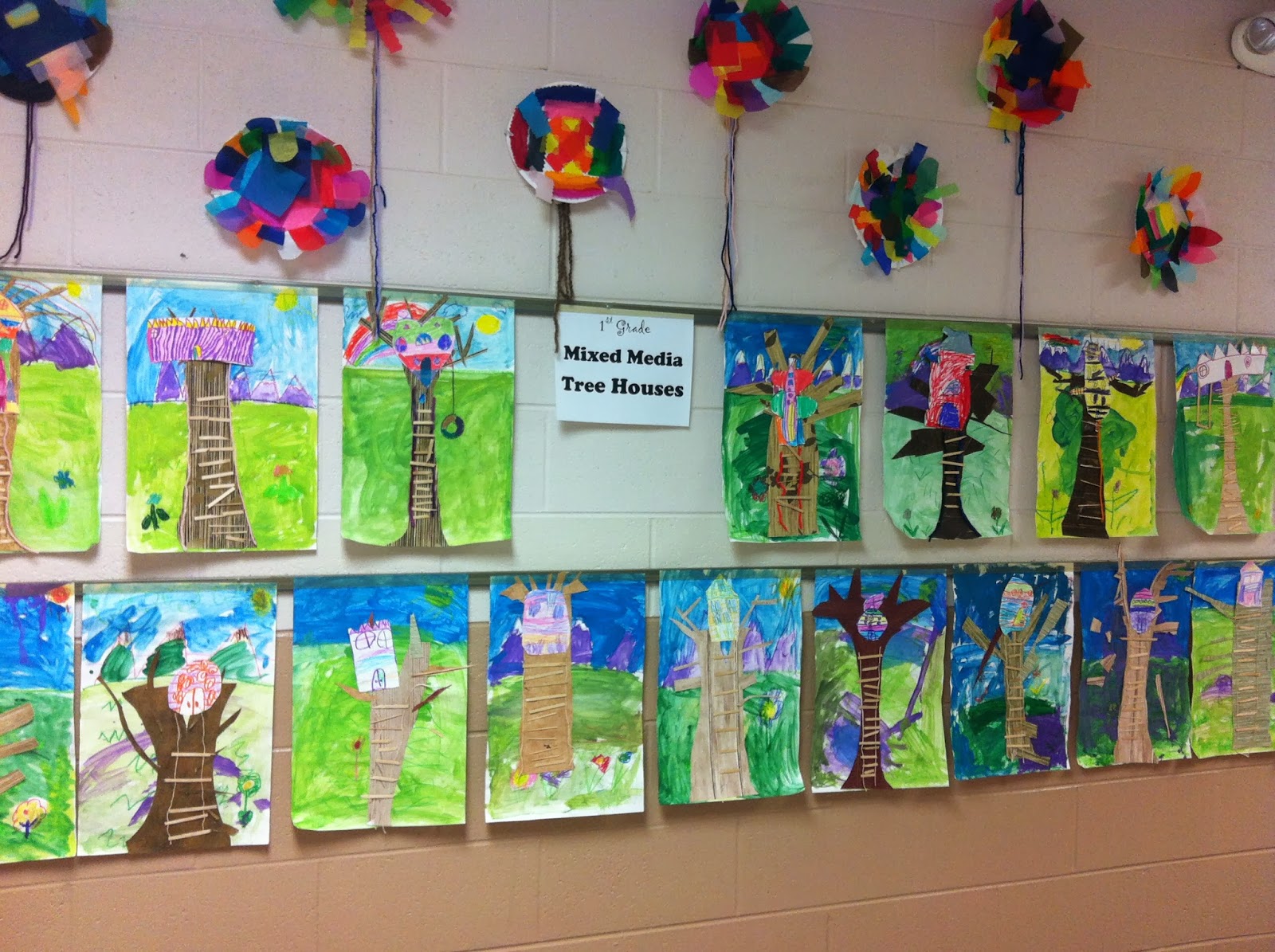ChumleyScobey Art Room: Finished Treehouses by 1st Grade