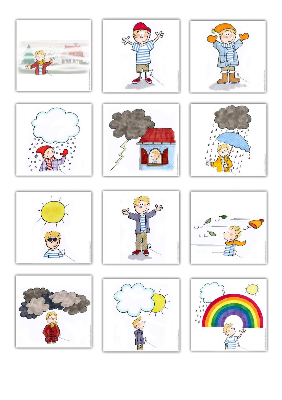 danger école: jeu de cartes météo - par coline