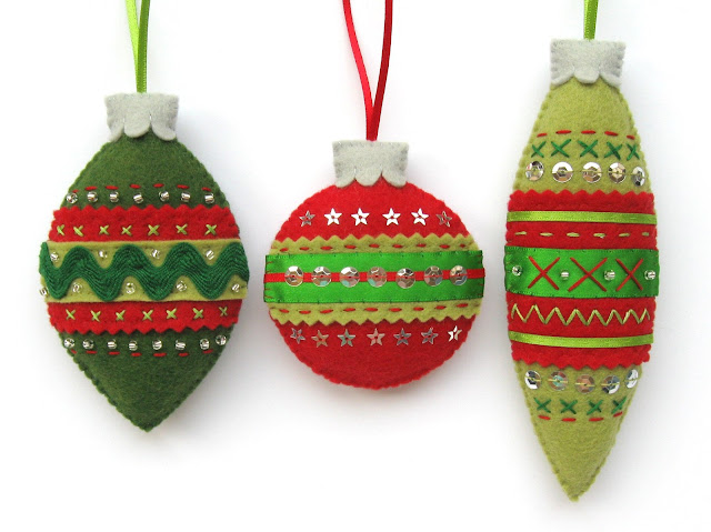 Bugs and Fishes by Lupin: Free Tutorial: Felt Christmas Baubles