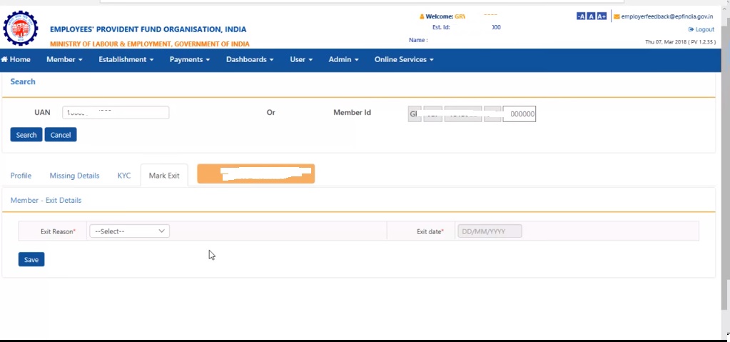 How To Mark Individual Employee Exit Date in PF Account by Employer Step by Step Procedure