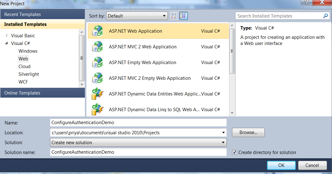 Simple Forms Authentication Example Using Asp Configuration Tool Programmingfree