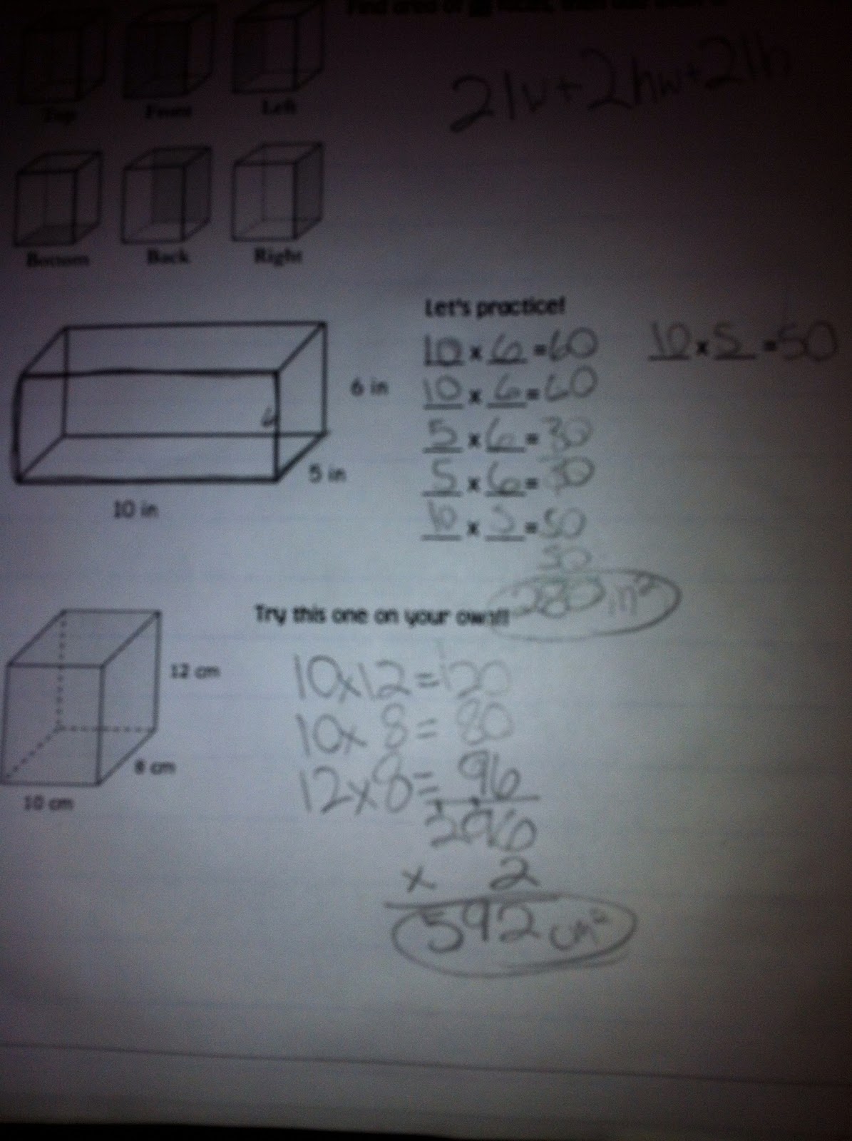 Mrs. Thomas' 5th Grade Class: Surface Area Day 2