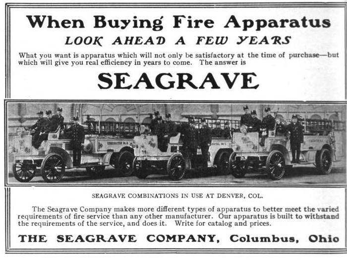 Vintage Fire Truck Advertisements: Seagrave Aerials
