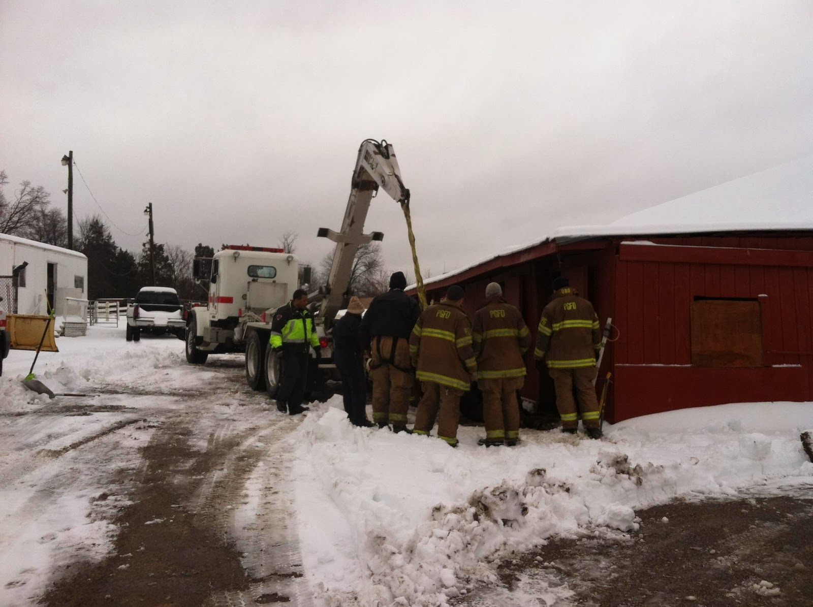 PGFD Tech Rescue Assist with Rescue of Horse Trapped by Snow