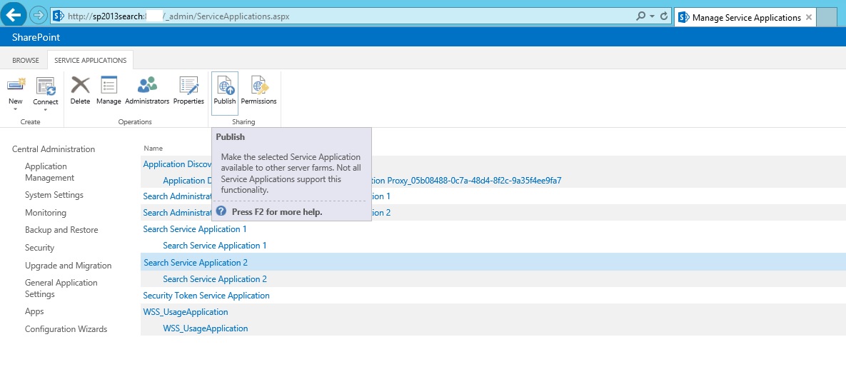 Sharepoint 2013 Search Service Application Shared Between Sharepoint 2013 Farms
