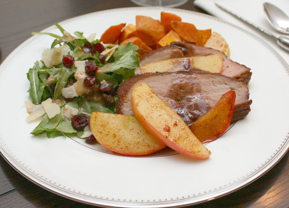 Roast Pork with Port Jus and Chipotle-Glazed Apples - Apple A Day