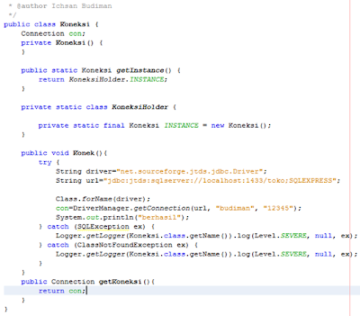 Belajar Java: Koneksi Java dengan Ms.Sql Server