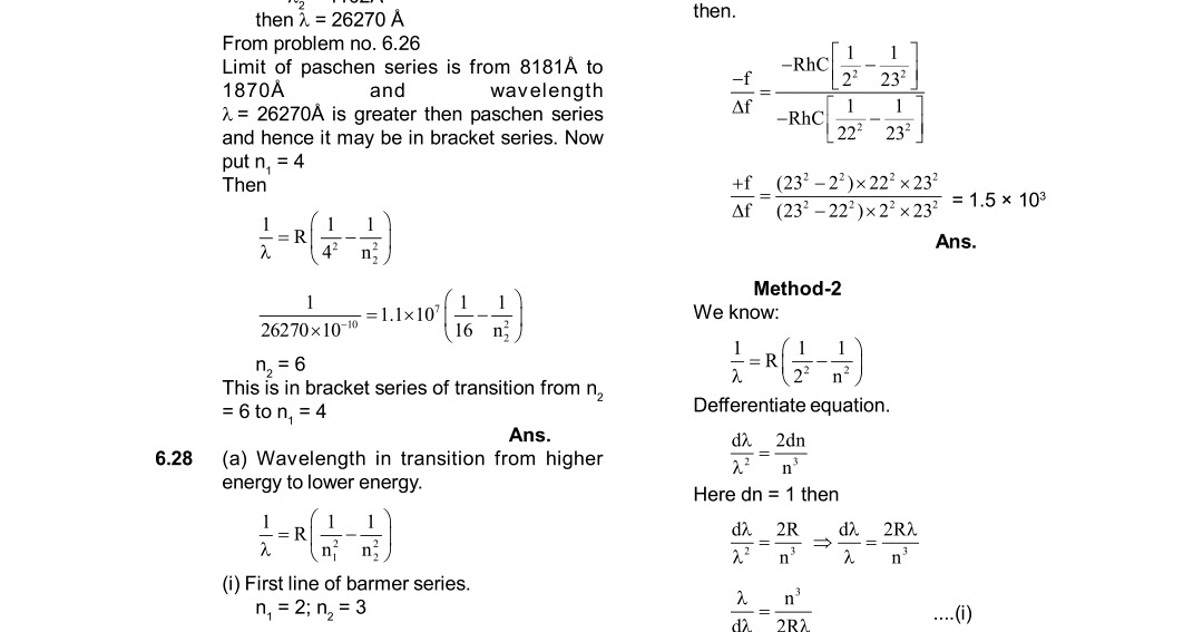 SOLUTIONS TO I E IRODOV BY RKH: 6.27, 6.28, 6.29
