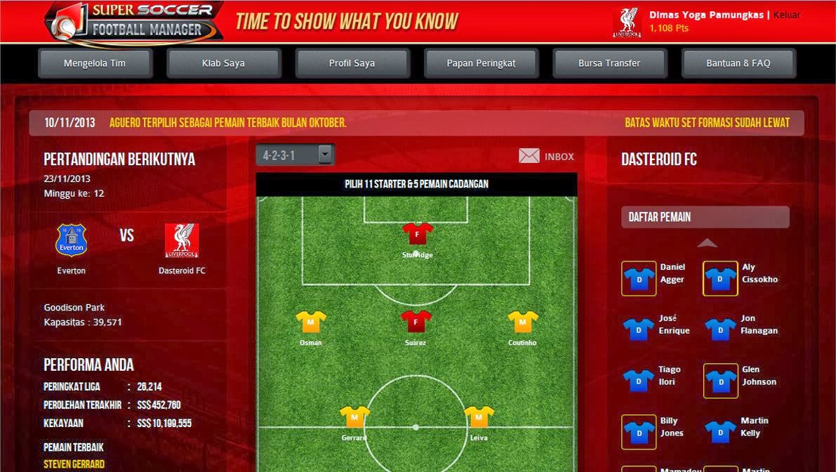 Review Super Soccer Football Manager - Asteroid Nyasar