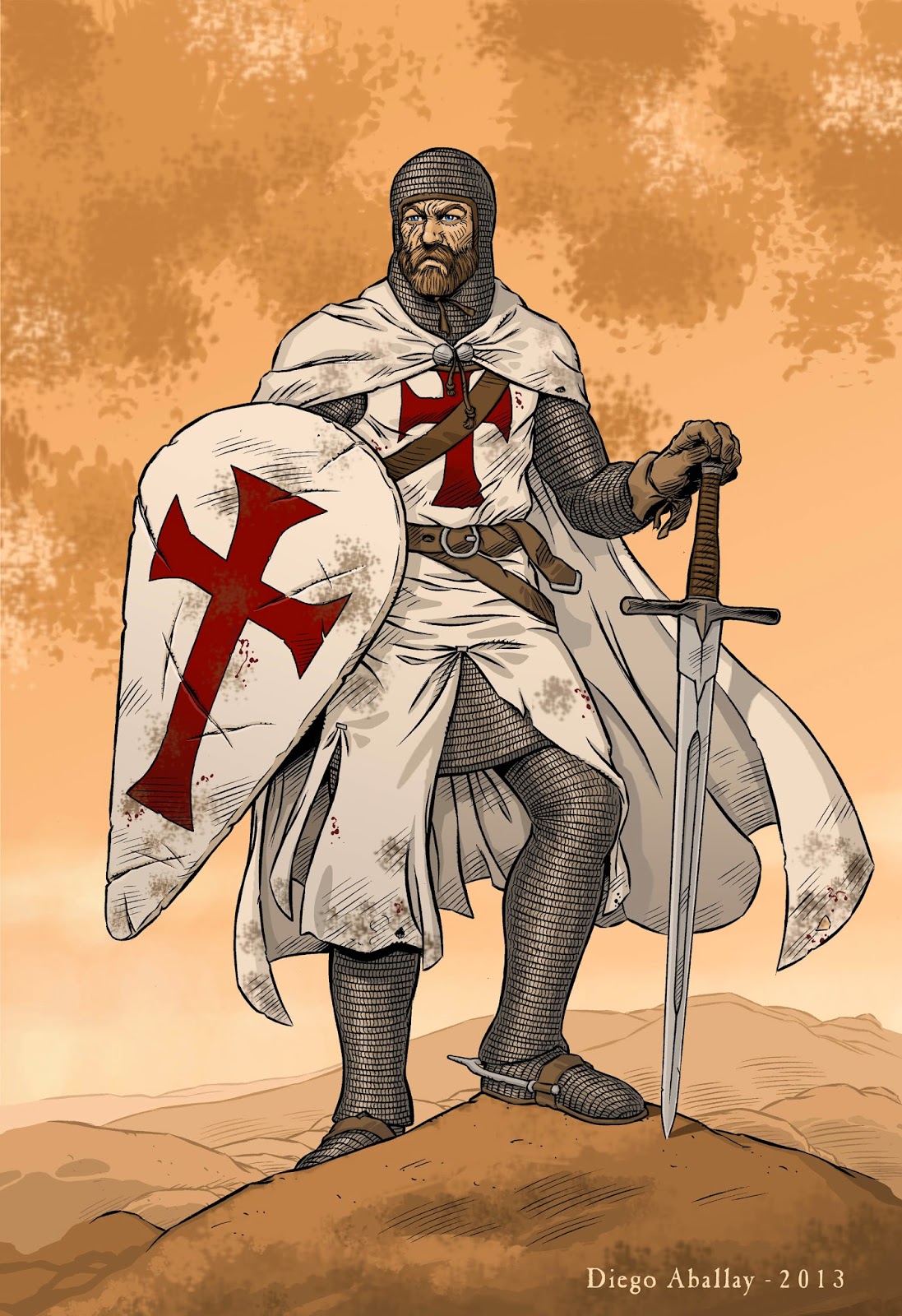 Dibujos de Dieguillo y más...: Templario - Color digital