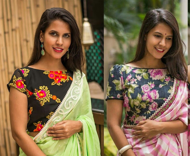 36 Printed Blouse Designs for sarees with trendy neck patterns | Bling ...